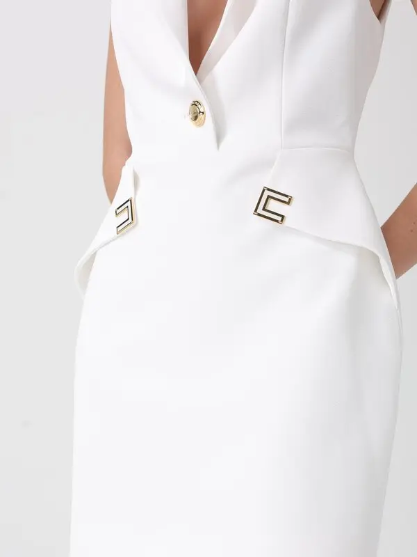 Elisabetta Franchi Double Crepe Mini Dress - Ivory
