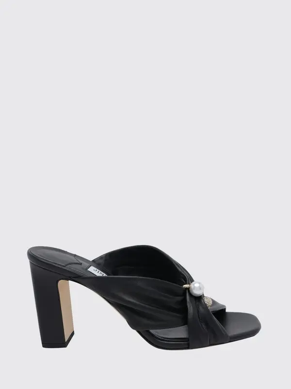 JIMMY CHOO Rafi Embellished Leather Mules