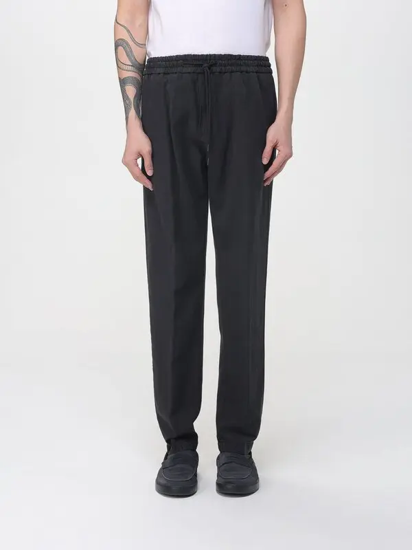 DONDUP Cotton Blend Drawstring Pants - Black