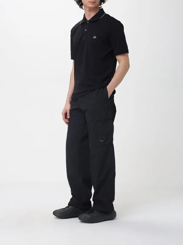 C.P. COMPANY Cotton Polo Shirt With Mini Logo - Black