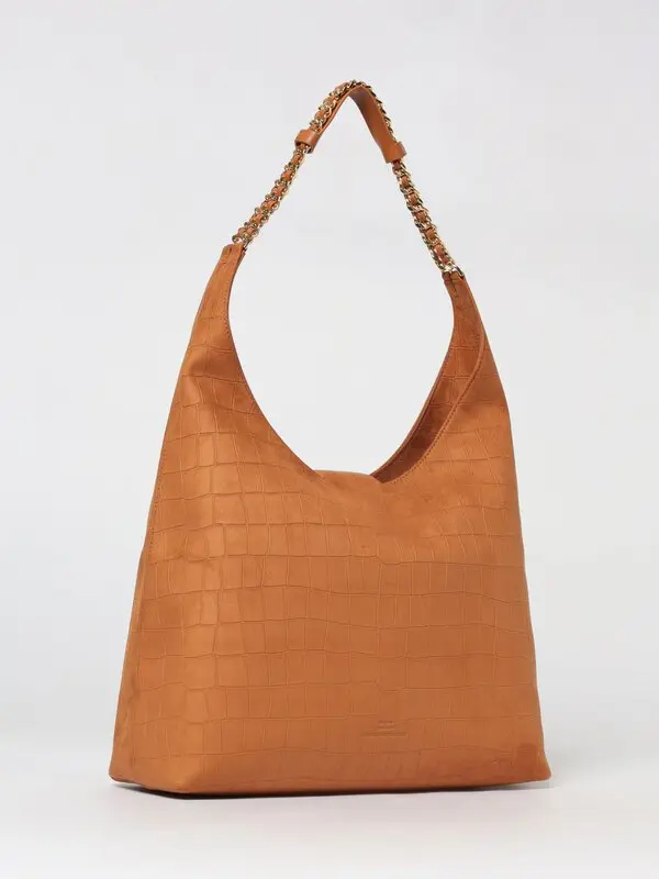Elisabetta Franchi Suede Hobo Shoulder Bag - Brown
