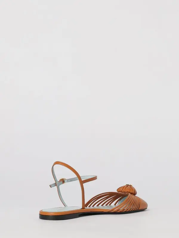 Valentino Garavani Coeur Royal Leather Ballerinas - Orange