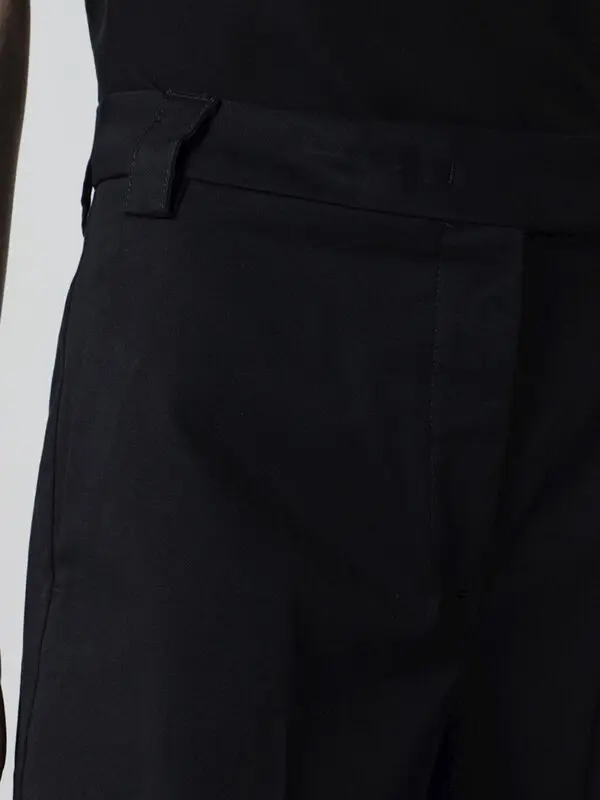 THELATEST Wide Leg Stretch Cotton Trousers - Black
