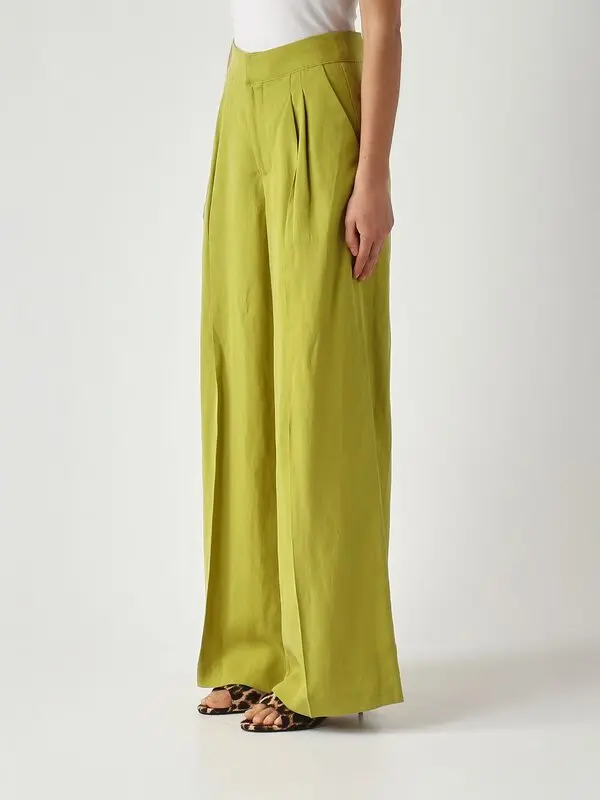 TWINSET Linen Blend Palazzo Trousers