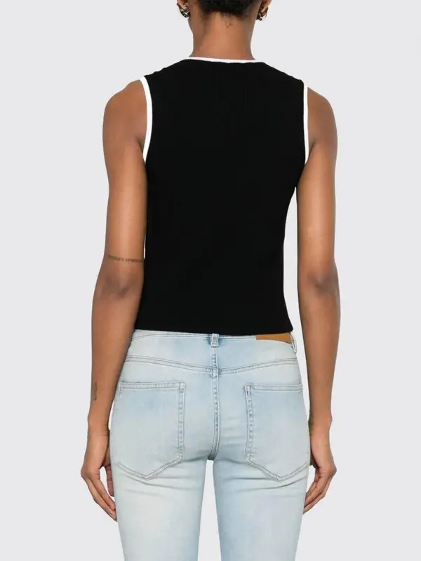 Amiri Sleeveless Ribbed-knit Monogram Top