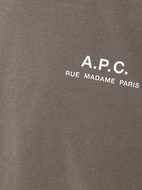 A.p.c. Cotton T-shirt With Contrast Logo On The Chest - White