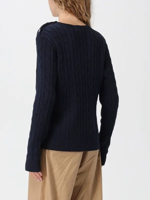 Polo Ralph Lauren Cable Knit Jumper With Embroidered Monogram - Blue 1