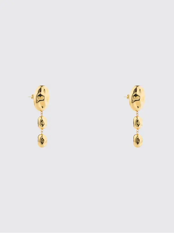 Federica Tosi Stone Oval Dangle Earrings In Chrome-plated Bronze