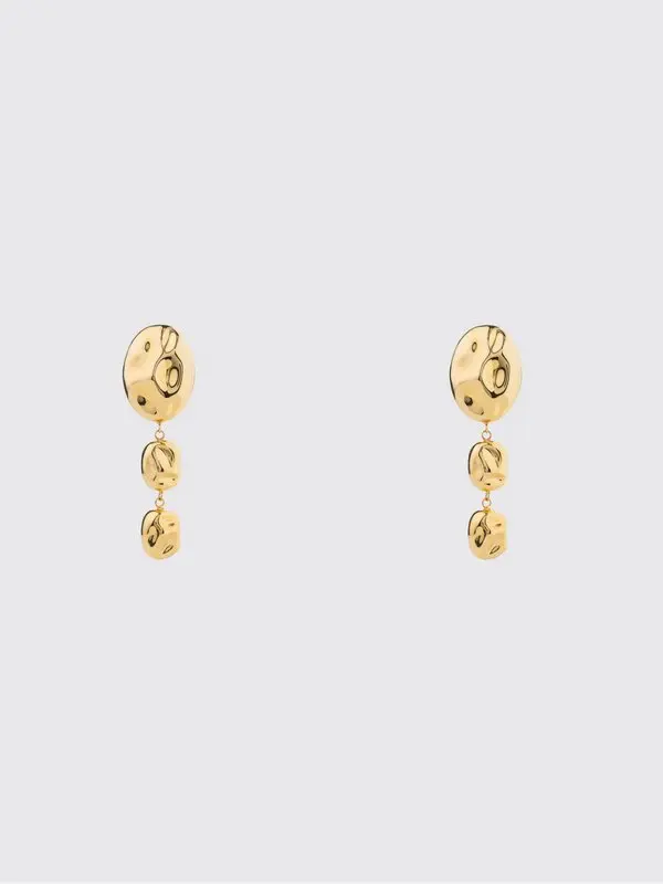 Federica Tosi Stone Oval Dangle Earrings In Chrome-plated Bronze
