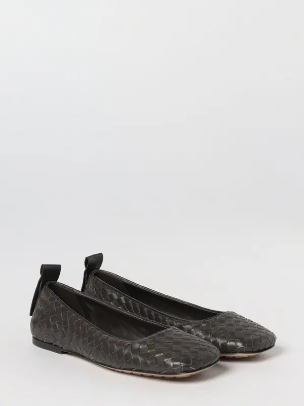Bottega Veneta Charlotte Woven Lambskin Ballerina Flats