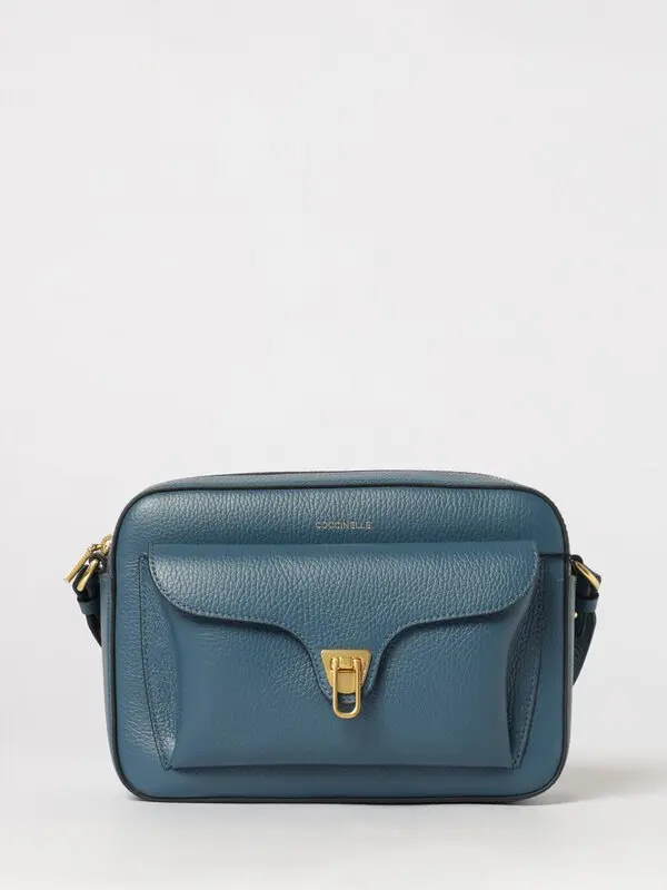 COCCINELLE Beat Hammered Leather Bag - Blue