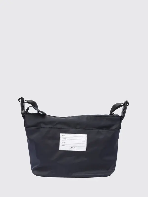A.p.c. Nylon Crossbody Bag With Applied Logo And Zip Closure