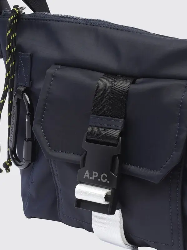 A.p.c. Nylon Crossbody Bag With Applied Logo And Zip Closure