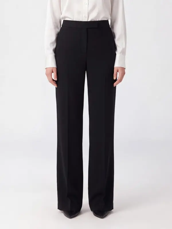 PAROSH P.a.r.o.s.h. Mid-rise Straight-leg Cady Trousers - Black