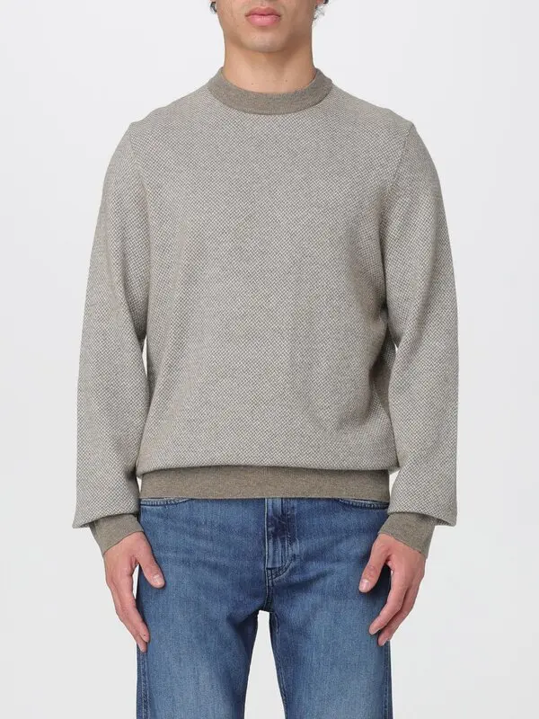 BOSS Textured Crew Neck Pullover