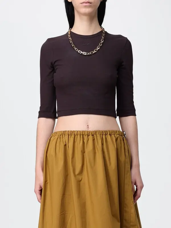 Pinko Cotton Crepe Crop Top