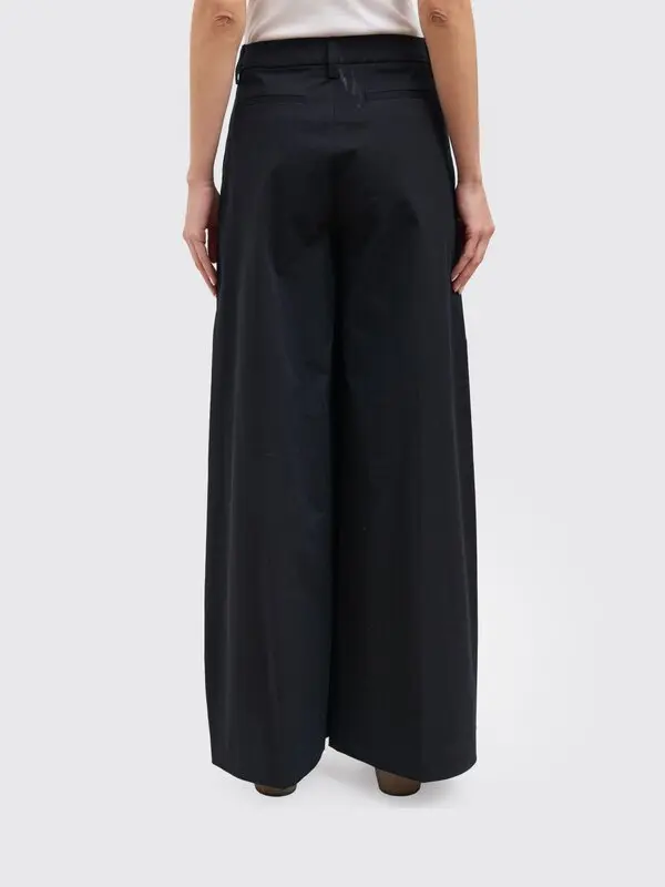 THELATEST Wide Leg Stretch Cotton Trousers - Black
