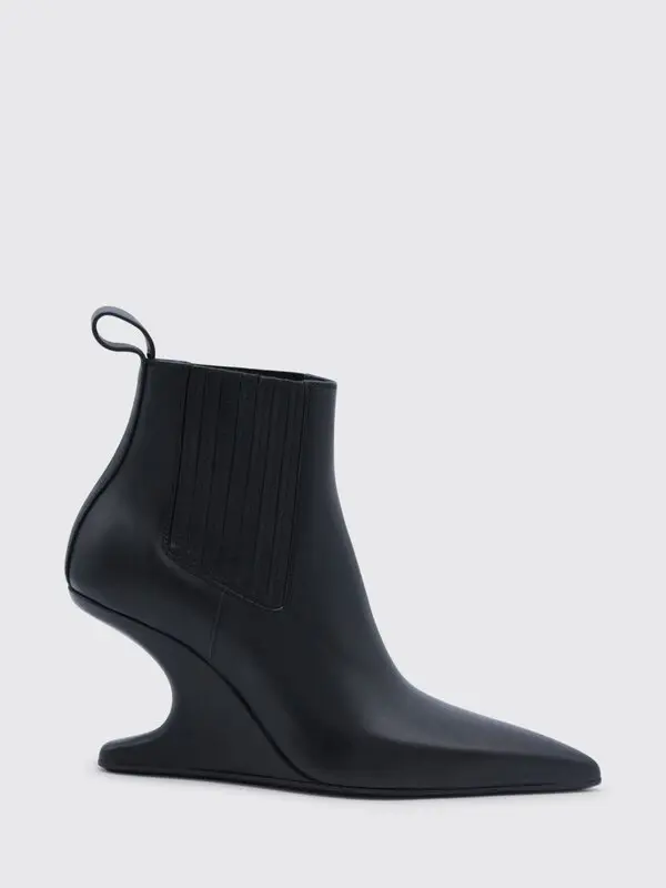 Rick Owens Leather Wedge Ankle Boots