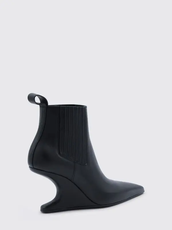 Rick Owens Leather Wedge Ankle Boots