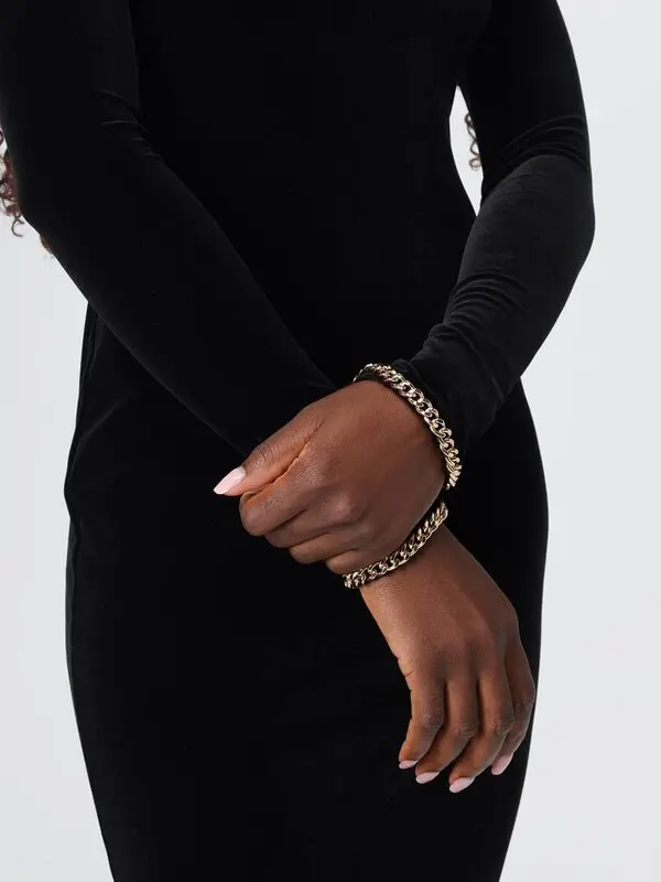 Elisabetta Franchi Long Sleeve Velvet Gown With High Neck
