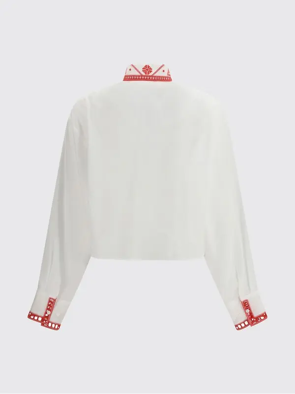 Ermanno Scervino Embroidered Cotton Muslin Shirt - White