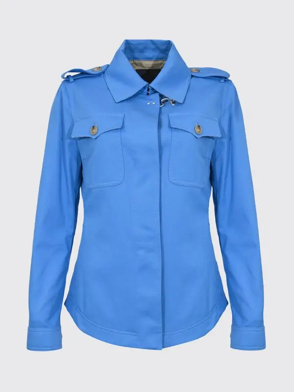 FAY Stretch Cotton Overshirt - Blue