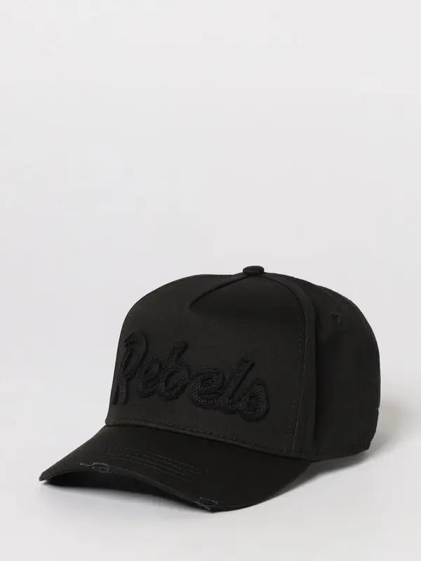 Dsquared2 Cotton Twill Hat With Distressed Details