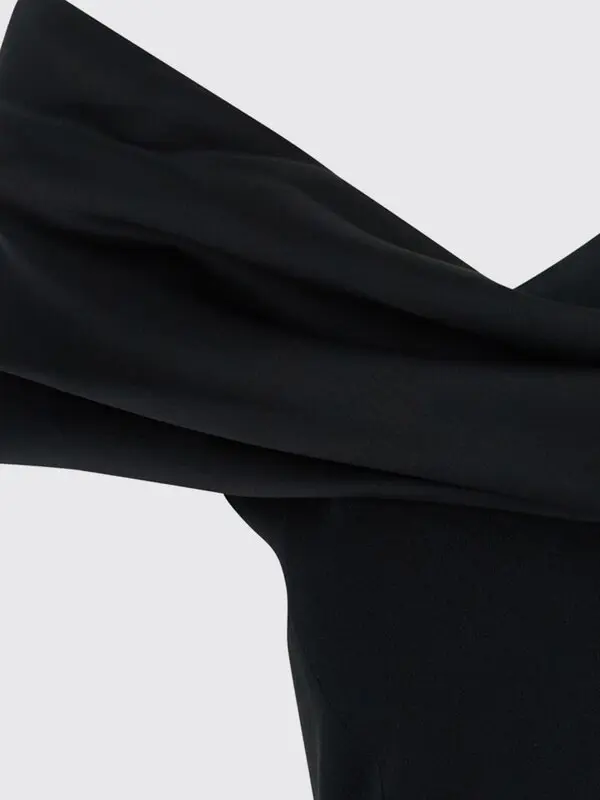 Solace London Adele Off-the-shoulder Draped Satin Evening Gown - Black