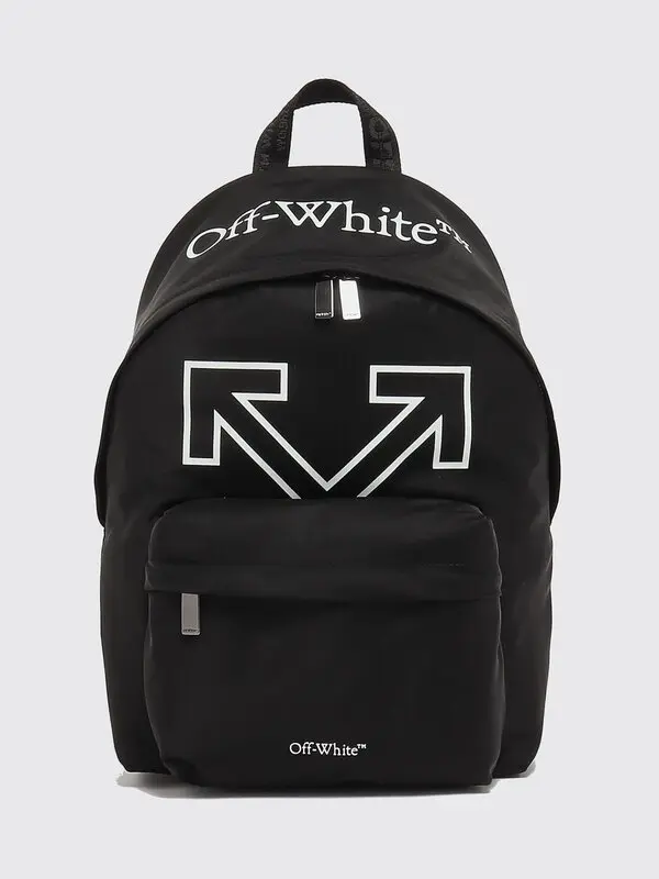 Off-White Nylon Backpack With Arrow Logo - Black