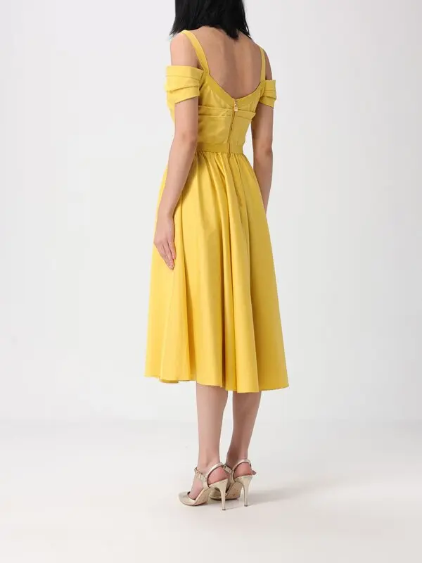 Elisabetta Franchi Off-the-shoulder Midi Dress With Chain Detail