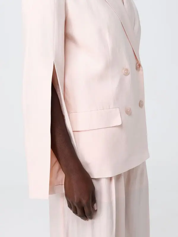 TWINSET Double Breasted Linen Blend Blazer