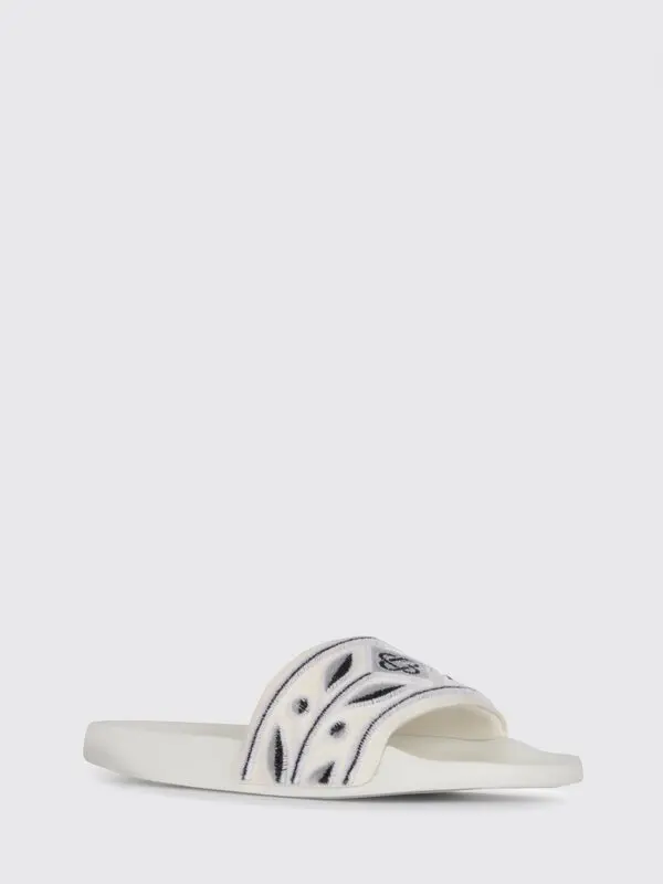 Casablanca Embroidered Cotton Terry And Rubber Sliders
