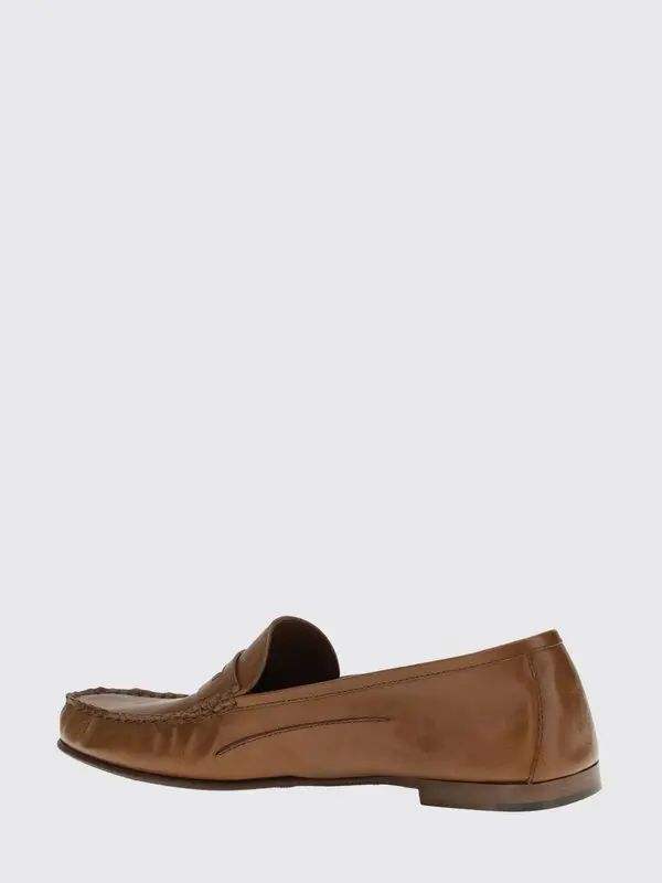 Versace Leather Loafers With Medusa Detail - Brown