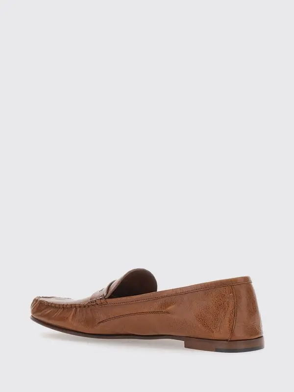 Versace Leather Loafers With Medusa Detail - Brown