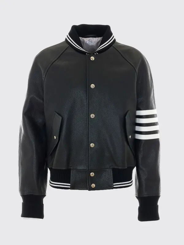 Thom Browne 4-bar Leather Bomber Jacket