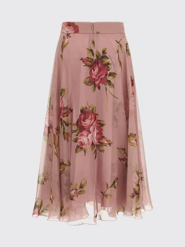 Dolce & Gabbana Floral Print Silk Midi Skirt
