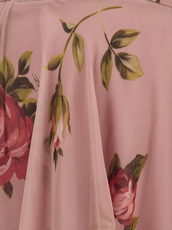 Dolce & Gabbana Floral Print Silk Midi Skirt