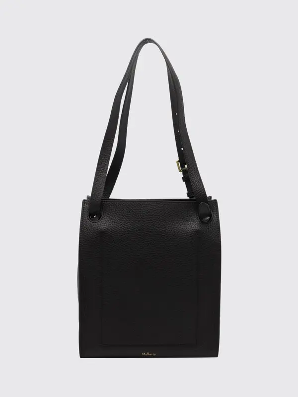 Mulberry Tote Bag In Grained Calf Leather With Double Adjustable Handle