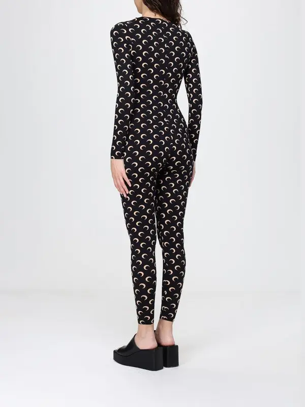 MARINE SERRE Crescent Moon Print Jumpsuit - Black