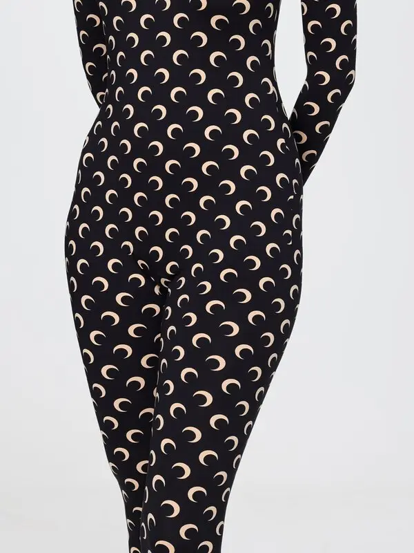 MARINE SERRE Crescent Moon Print Jumpsuit - Black