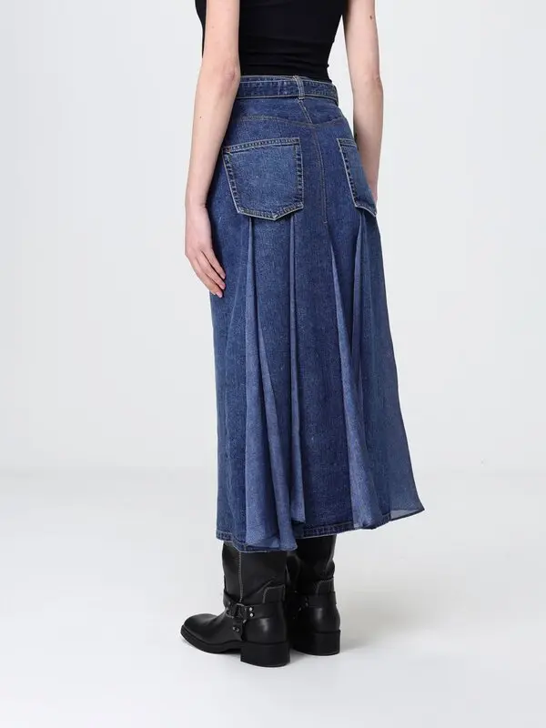 Sacai Cotton Denim Midi Skirt