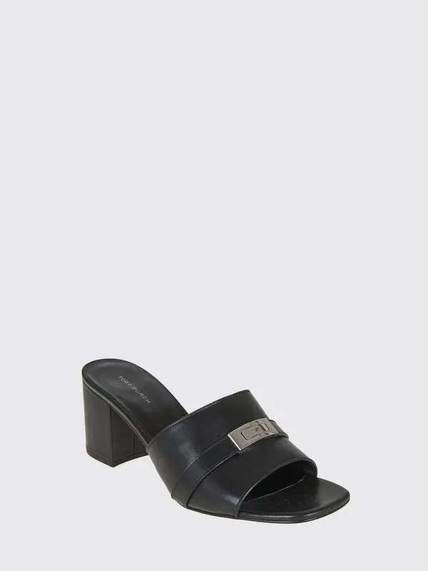 Tory Burch Leelee Leather Mules - Black