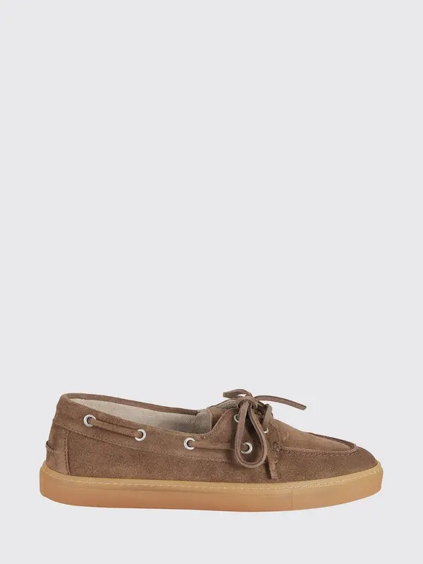 SUMMERY COPENHAGEN Bi-leather And Canvas Boat Shoes - Coffee