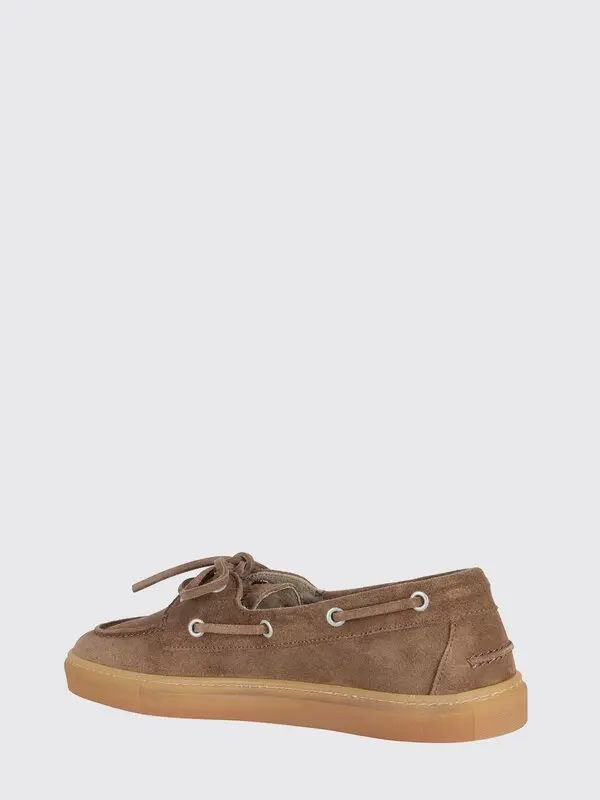 SUMMERY COPENHAGEN Bi-leather And Canvas Boat Shoes - Coffee
