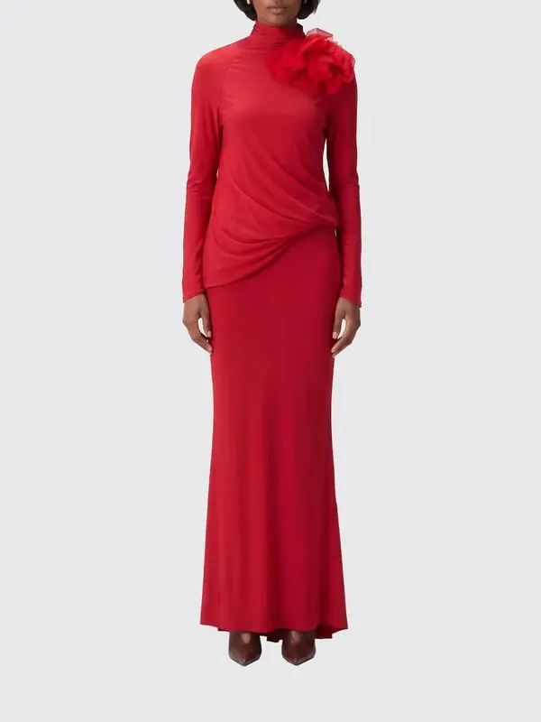 Magda Butrym Silk Blend Long Sleeve Maxi Dress