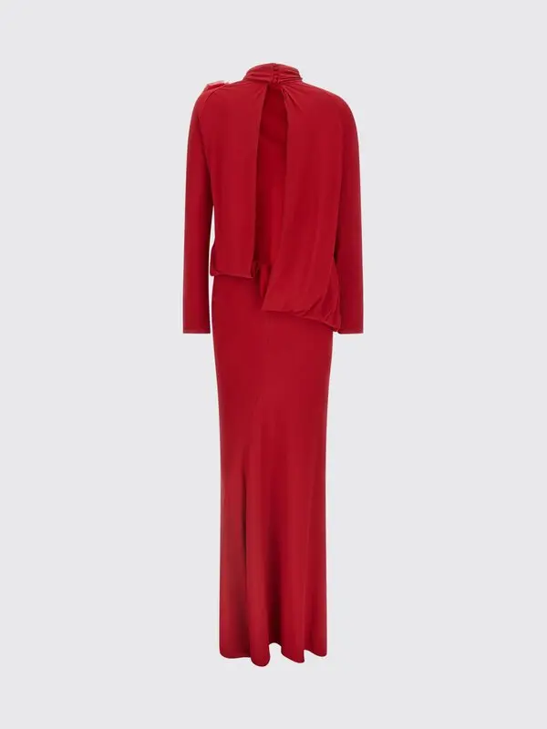 Magda Butrym Silk Blend Long Sleeve Maxi Dress