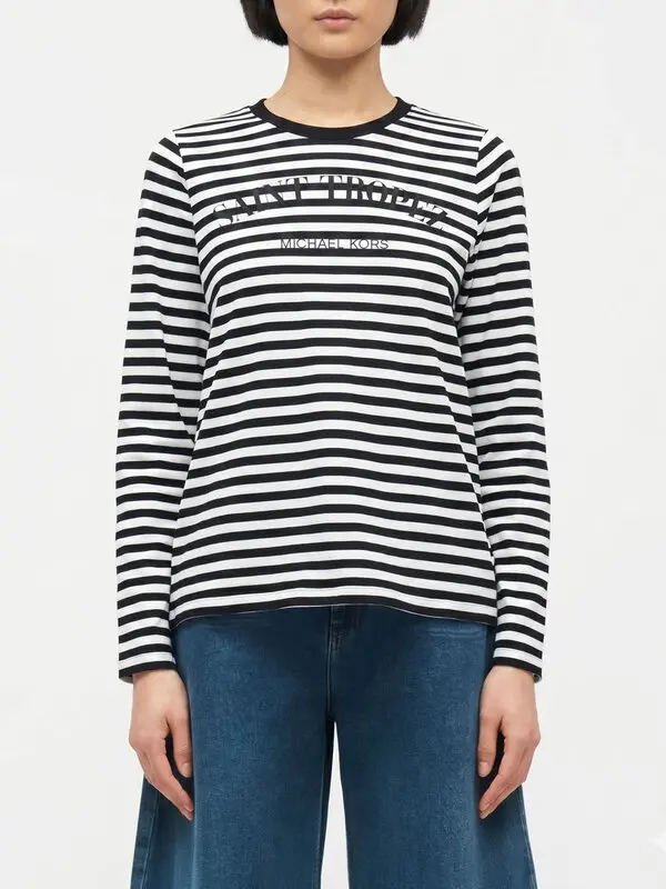 Michael Kors Striped Cotton T-shirt With Logo