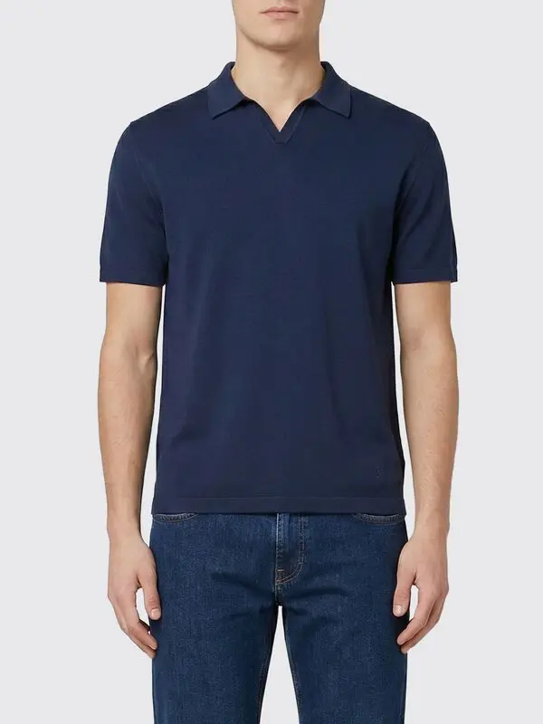 DONDUP Cotton Knit Polo Shirt - Blue