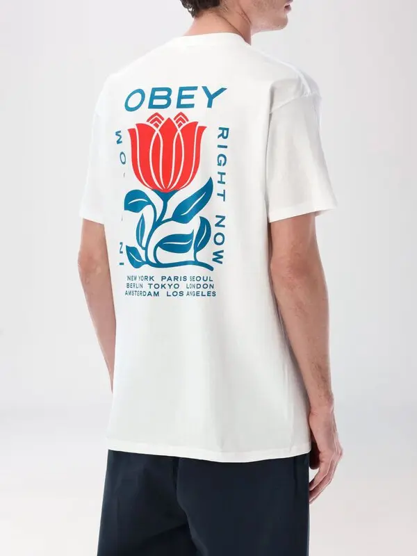 Obey Printed Cotton T-shirt - White