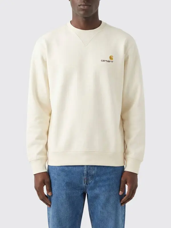 Carhartt Work In Progress Cotton Blend Crewneck Sweatshirt With Embroidered Logo - Beige